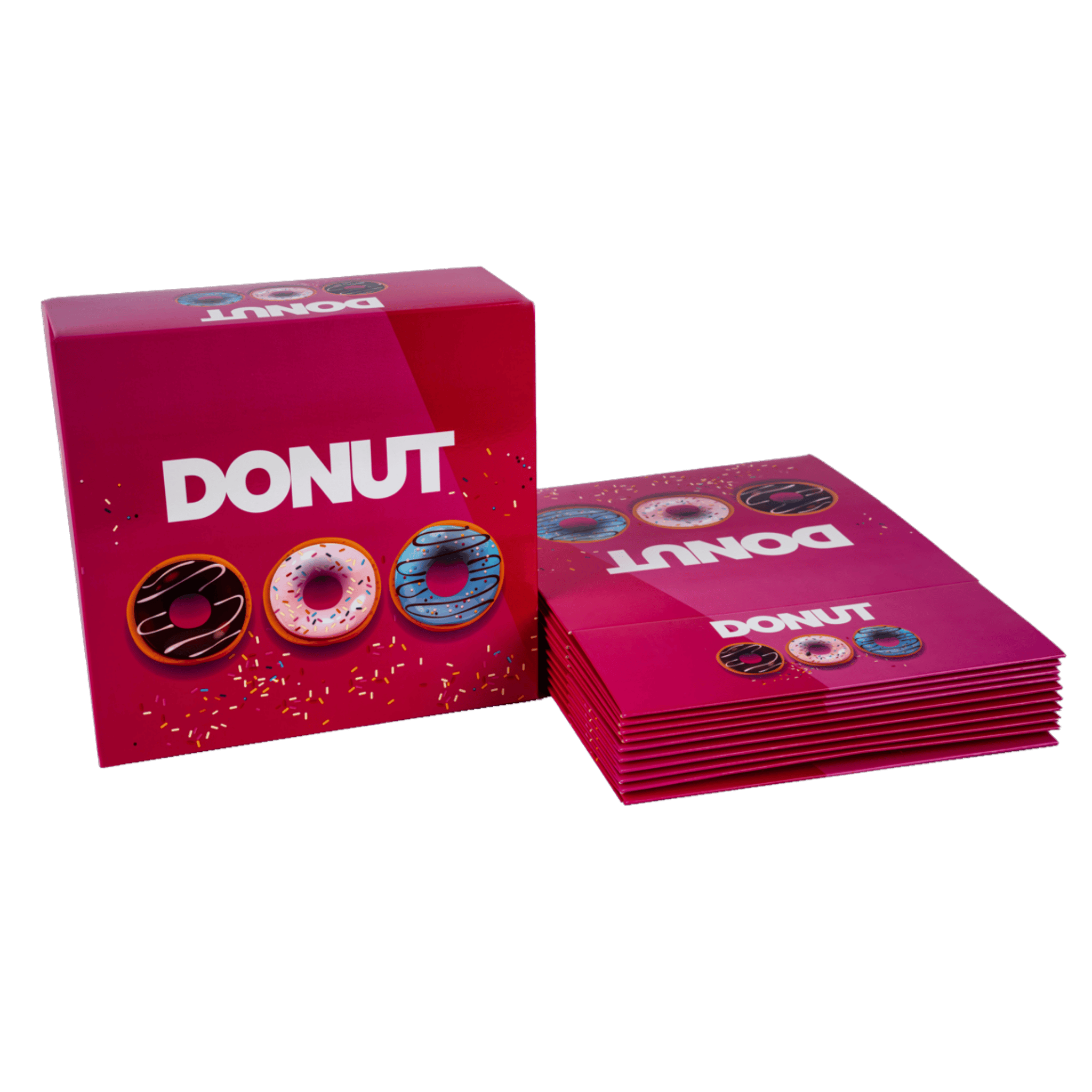 Multi Color Donut Boxes - 7.5" x 7" x 2.75" - 300 Case – Simple Pack Usa